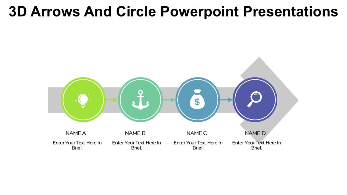 3D Arrows And Circle Powerpoint Presentations : 100% Editable PPTx