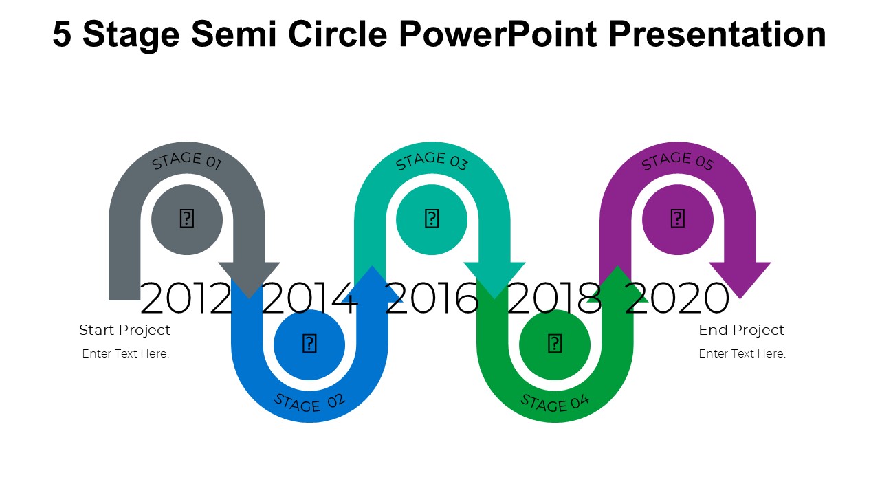 5 Stage Semi Circle PowerPoint Presentation - PPTUniverse