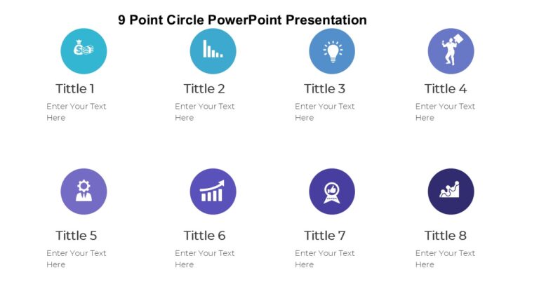 9 Point Circle PowerPoint Presentation : 100% Editable PPTx