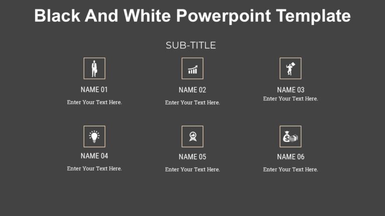 Black And White Powerpoint Template : 100% Editable PPTx