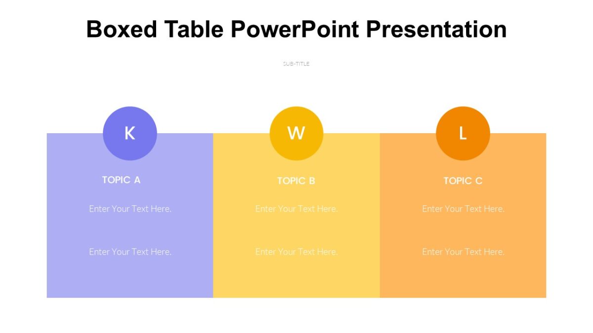 Boxed Table PowerPoint Presentation : 100% Editable PPTx