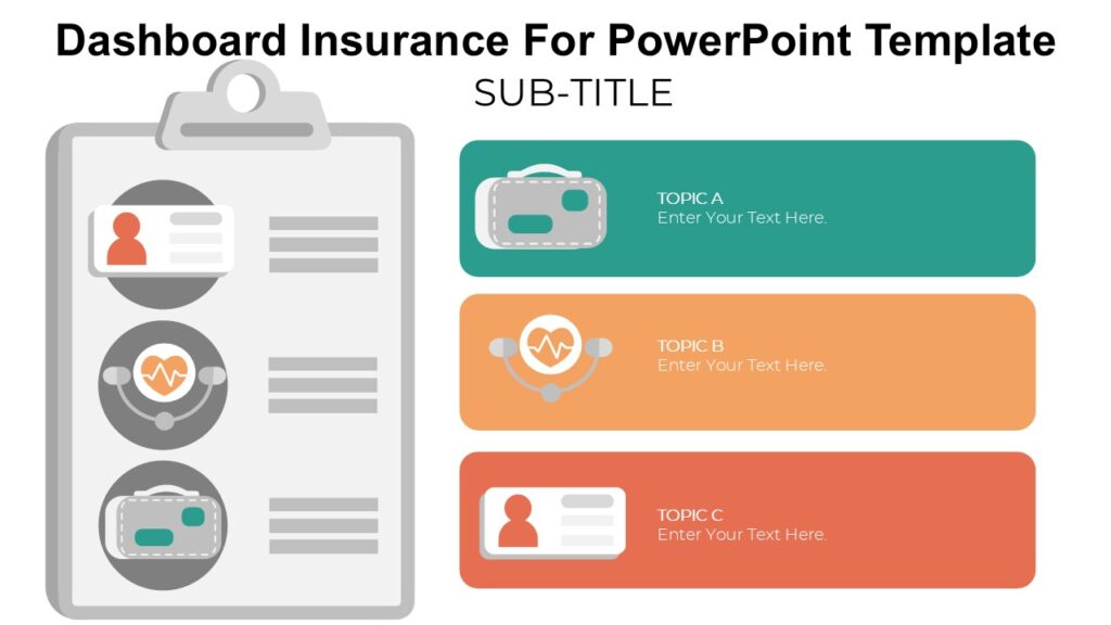 Dashboard Insurance For PowerPoint Template : 100% Editable PPTx