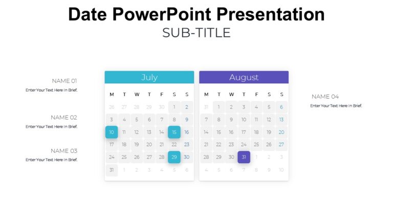 Date PowerPoint Presentation : 100% Editable PPTx