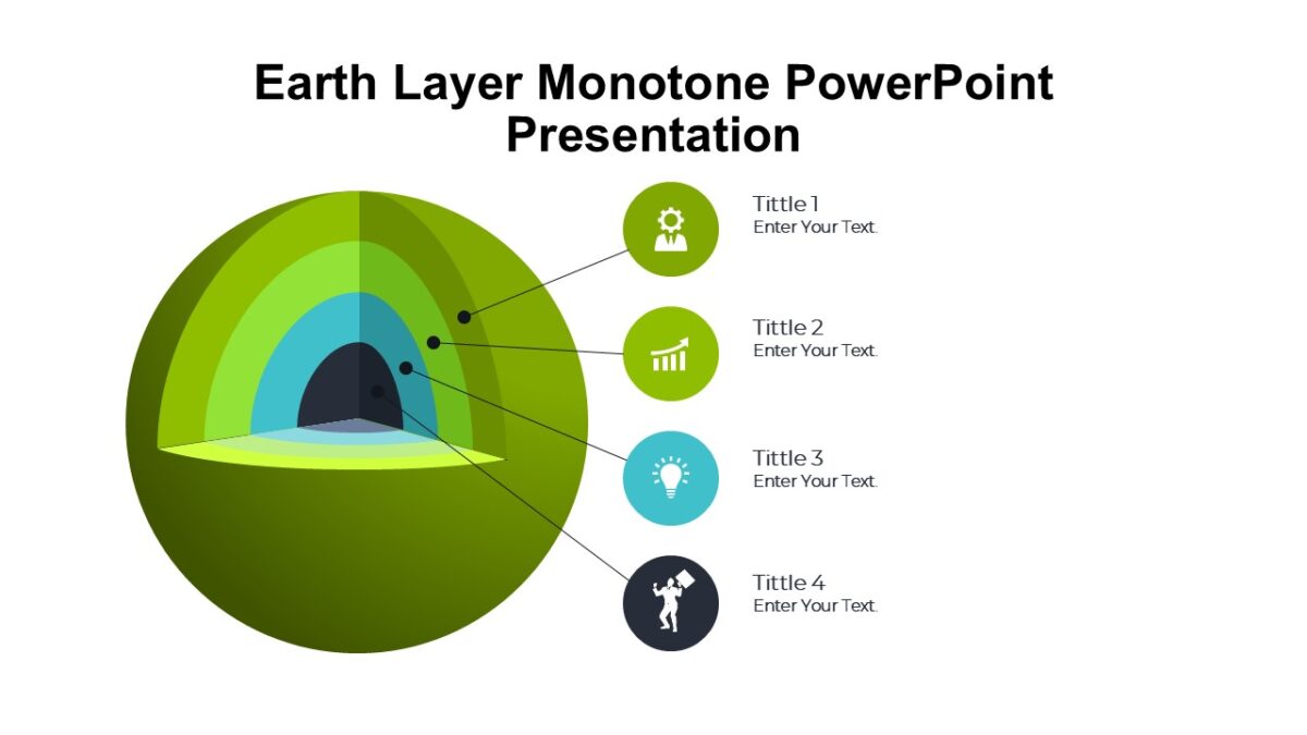 Earth Layer Monotone PowerPoint Presentation : 100% Editable PPTx