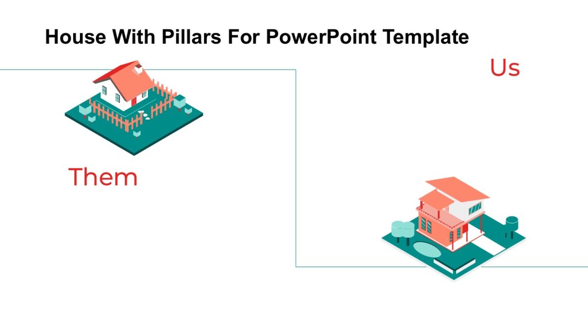 House With Pillars For PowerPoint Template : 100% Editable PPTx