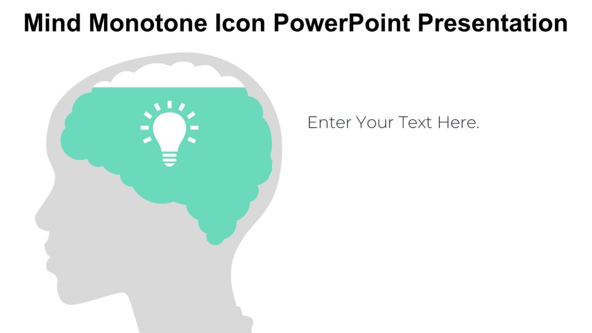 Mind Monotone Icon PowerPoint Presentation : 100% Editable PPTx