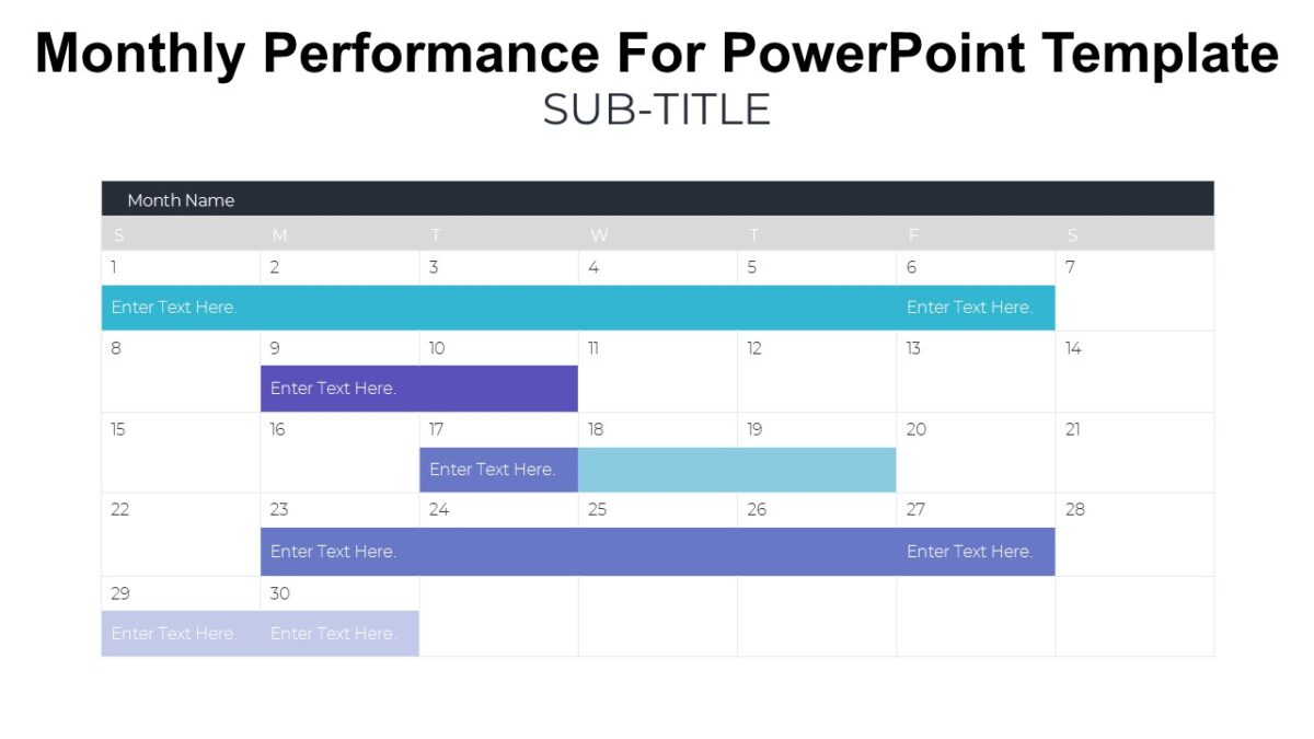 Monthly Performance For PowerPoint Template : 100% Editable PPTx