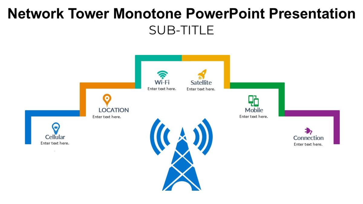 Network Tower Monotone PowerPoint Presentation : 100% Editable PPTx