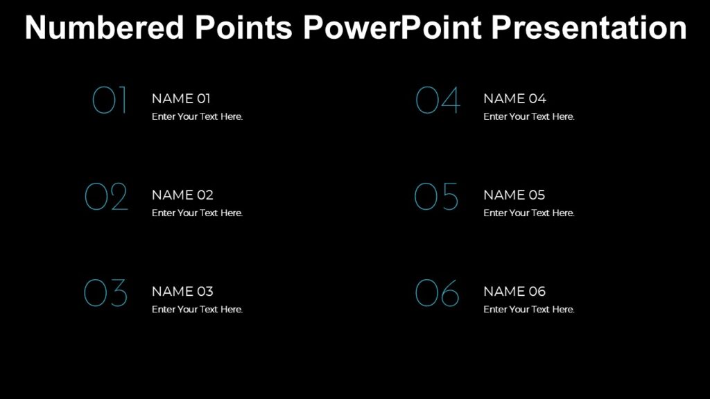 Numbered Points PowerPoint Presentation : 100% Editable PPTx