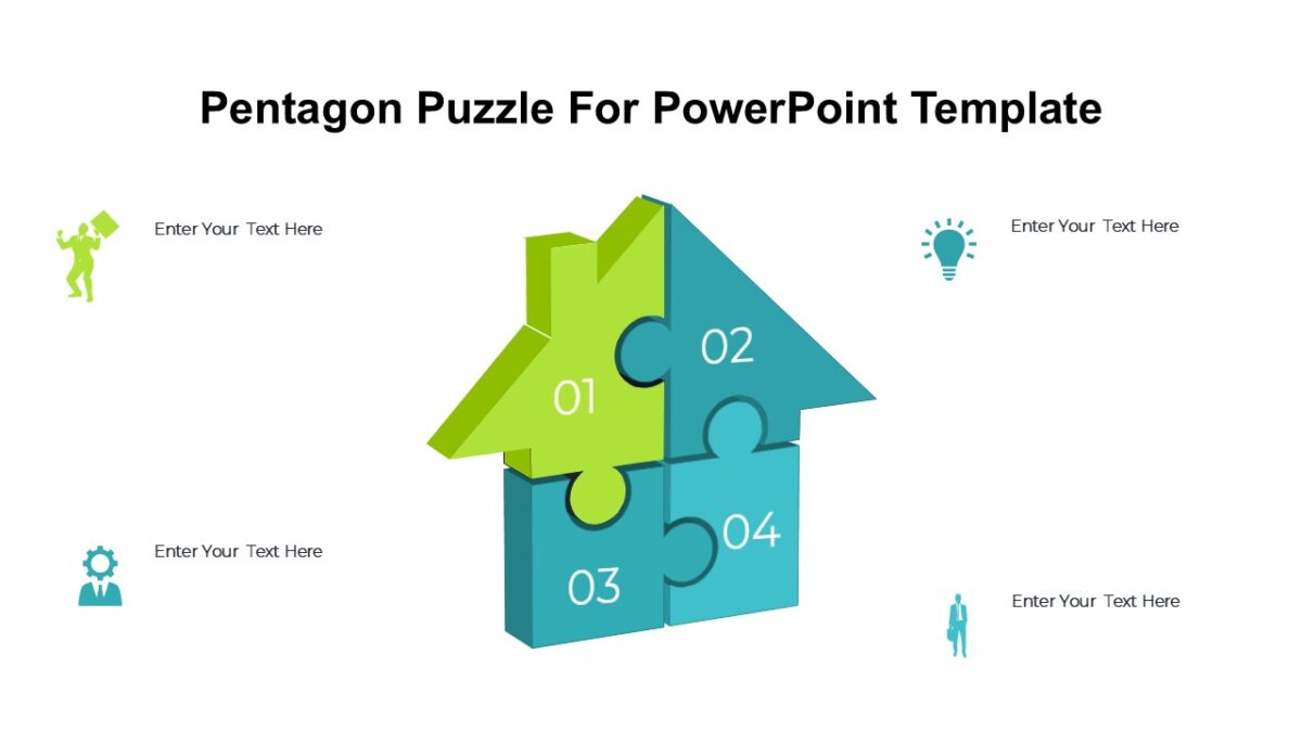 Pentagon Puzzle For PowerPoint Template - PPTUniverse