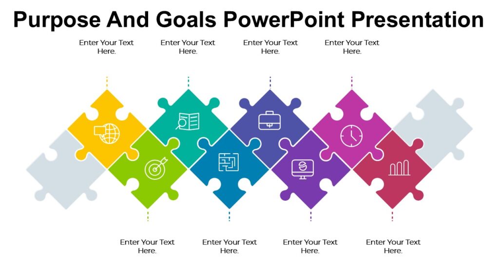 Purpose And Goals PowerPoint Presentation : 100% Editable PPTx