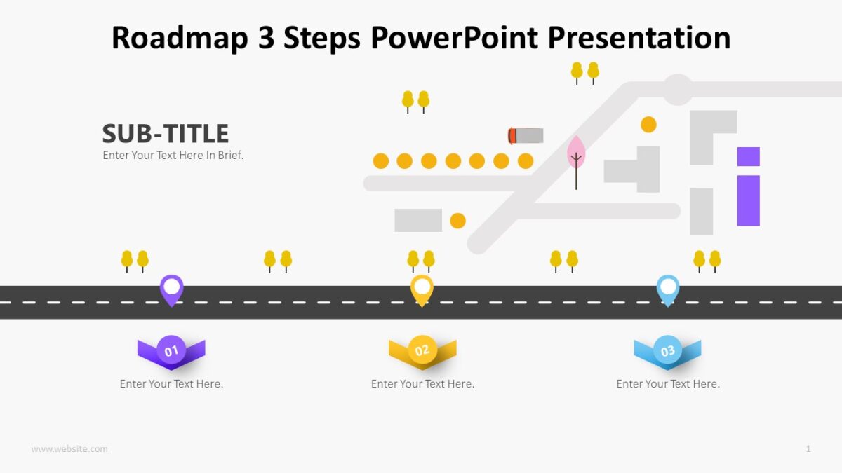 Roadmap 3 Steps PowerPoint Presentation - PPTUniverse