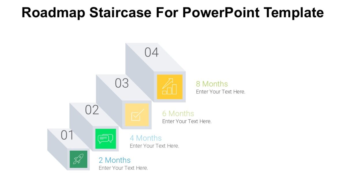 Roadmap Staircase For PowerPoint Template : 100% Editable PPTx
