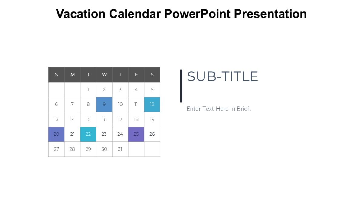 Vacation Calendar PowerPoint Presentation - PPTUniverse