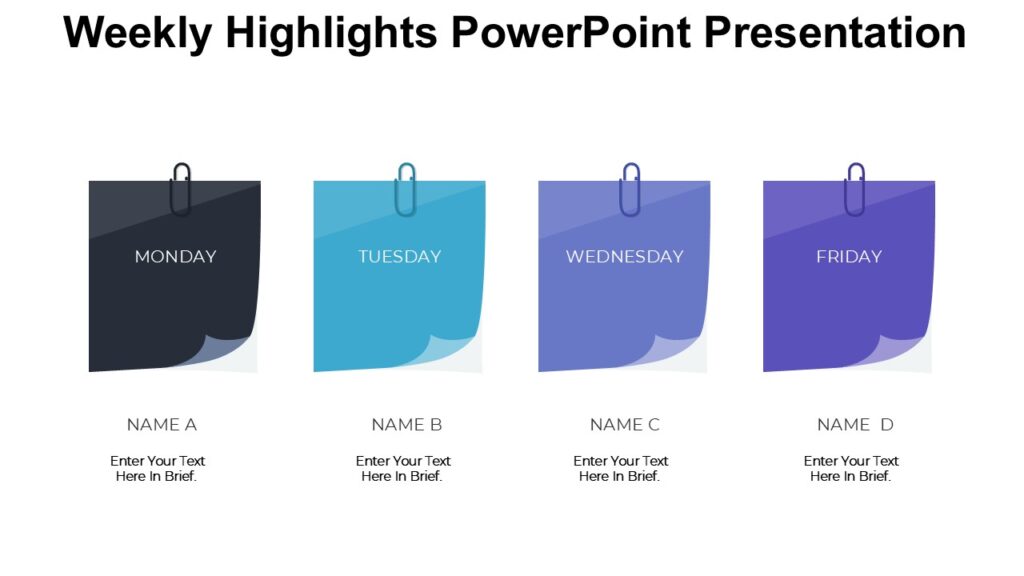 Weekly Highlights PowerPoint Presentation : 100% Editable PPTx