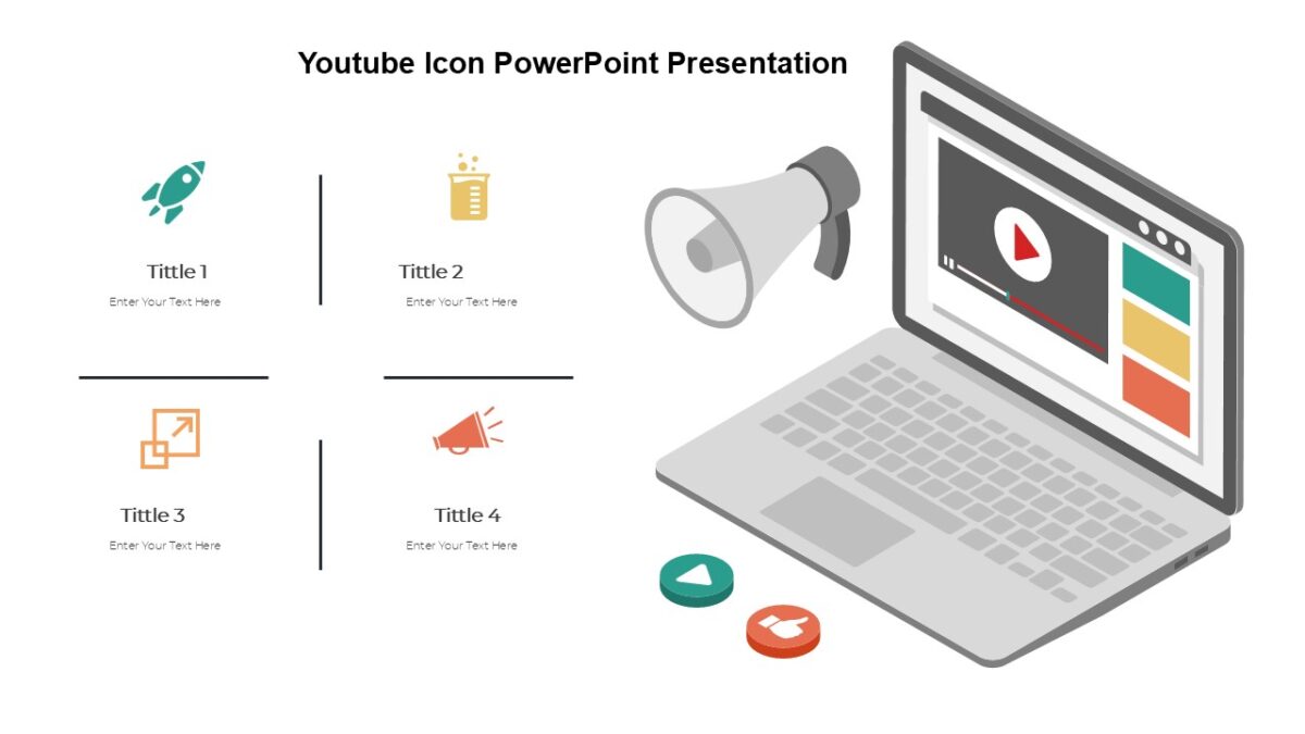 Youtube Icon PowerPoint Presentation : 100% Editable PPTx