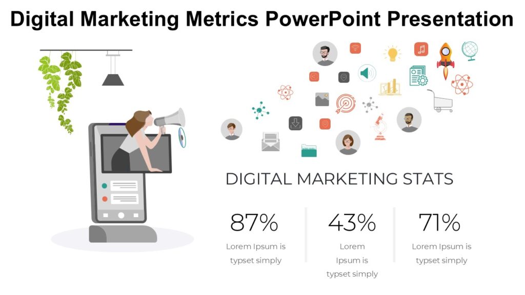 Digital Marketing Metrics PowerPoint Presentation : 100% Editable PPTx