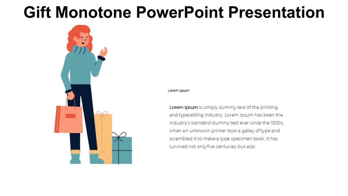 Gift Monotone PowerPoint Presentation : 100% Editable PPTx