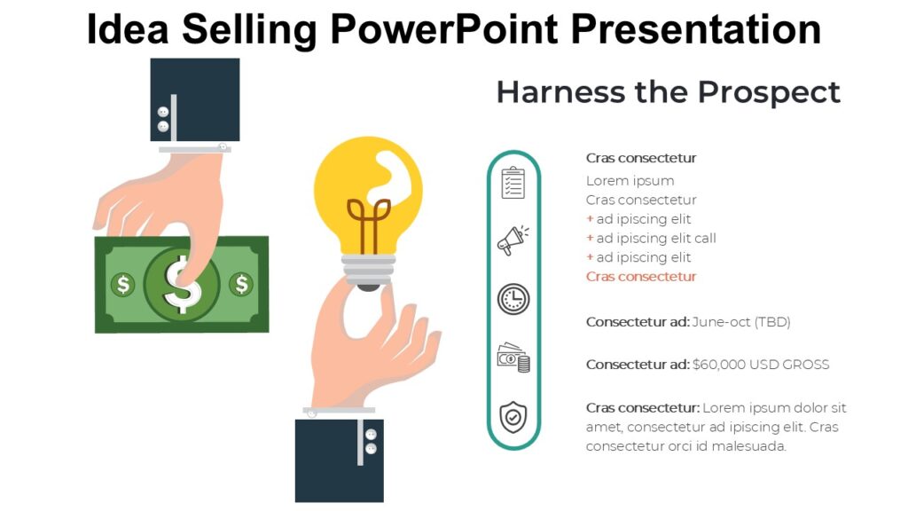 Idea Selling PowerPoint Presentation : 100% Editable PPTx