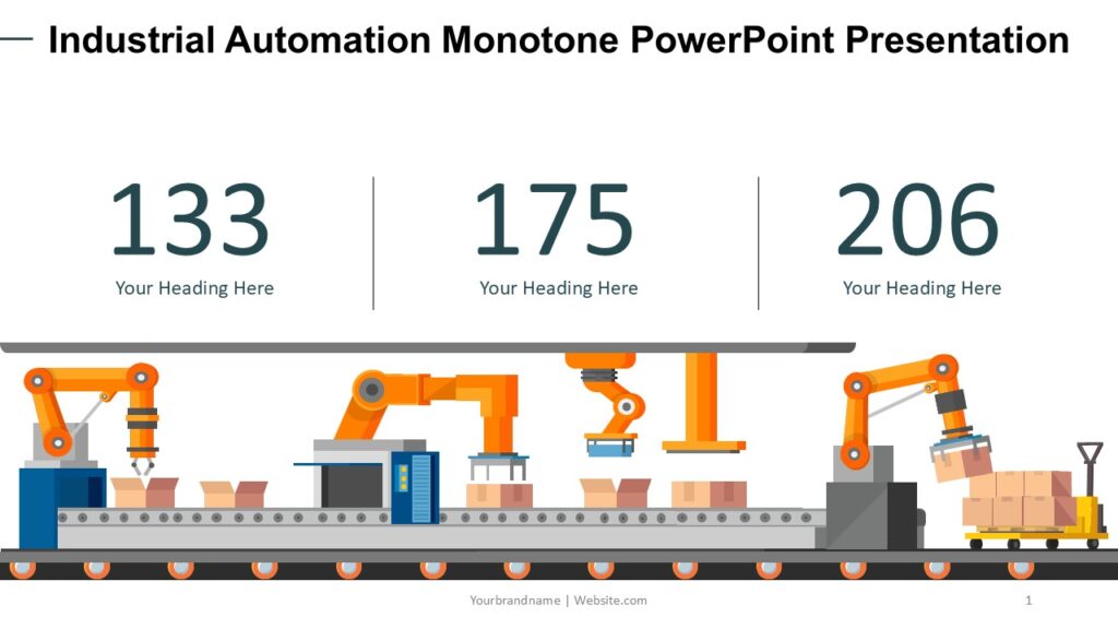 Industrial Automation Monotone PowerPoint Presentation : 100% Editable PPTx