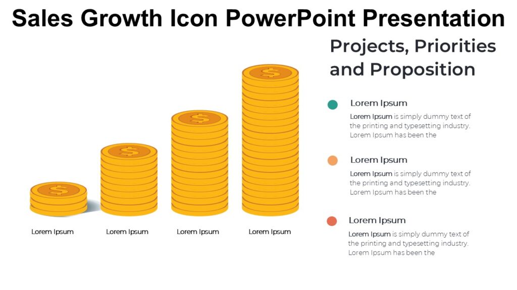 Sales Growth Icon PowerPoint Presentation : 100% Editable PPTx