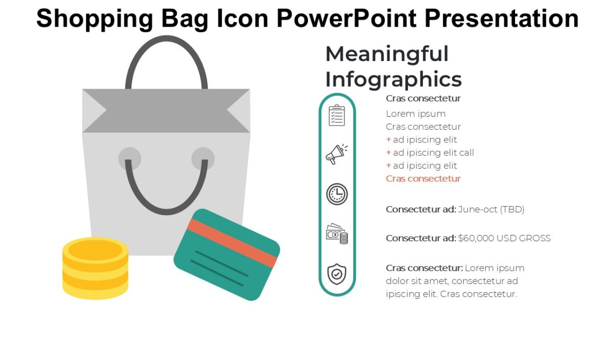 Shopping Bag Icon PowerPoint Presentation : 100% Editable PPTx
