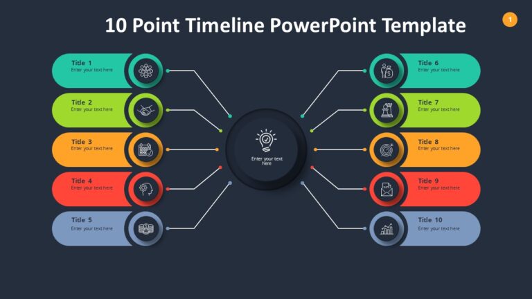 10 Point Timeline PowerPoint Template : 100% Editable PPTx
