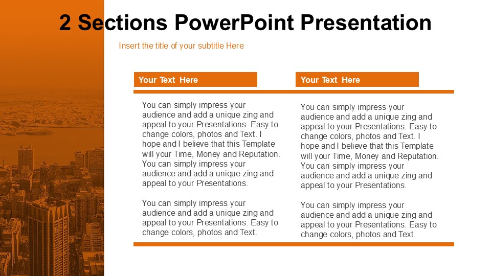 2 Sections PowerPoint Presentation - PPTUniverse