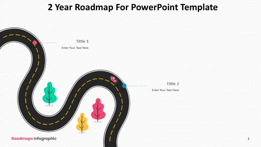 2 Year Roadmap For PowerPoint Template : 100% Editable PPTx