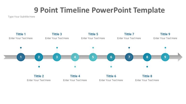 9 Point Timeline PowerPoint Template : 100% Editable PPTx