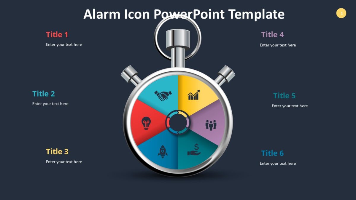 Alarm Icon PowerPoint Template : 100% Editable PPTx