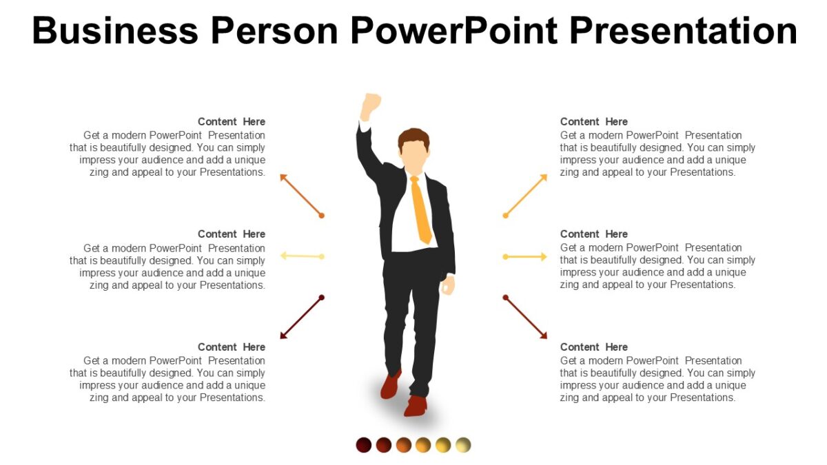 Business Person PowerPoint Presentation : 100% Editable PPTx