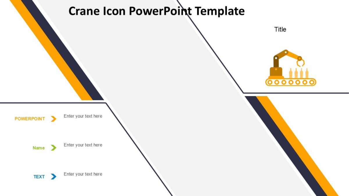 Crane Icon PowerPoint Template : 100% Editable PPTx