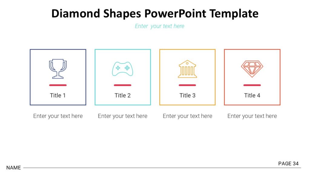 Diamond Shapes PowerPoint Template : 100% Editable PPTx