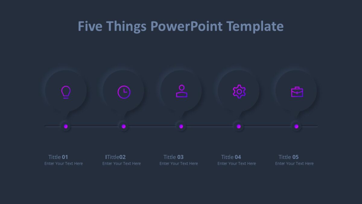 Five Things PowerPoint Template : 100% Editable PPTx