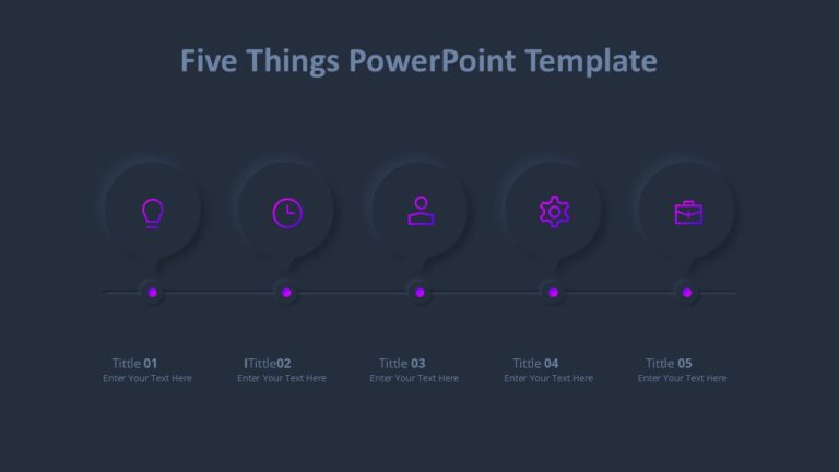 Five Things PowerPoint Template : 100% Editable PPTx