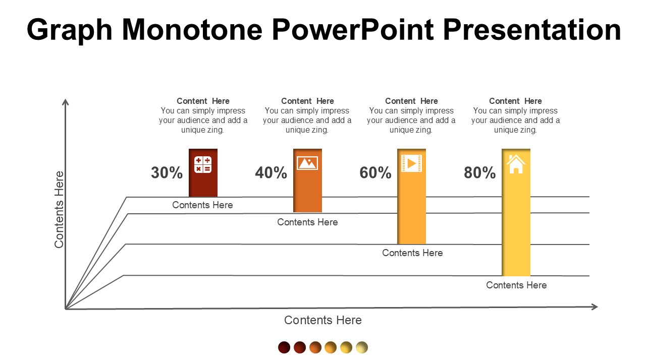 Graph Monotone PowerPoint Presentation : 100% Editable PPTx