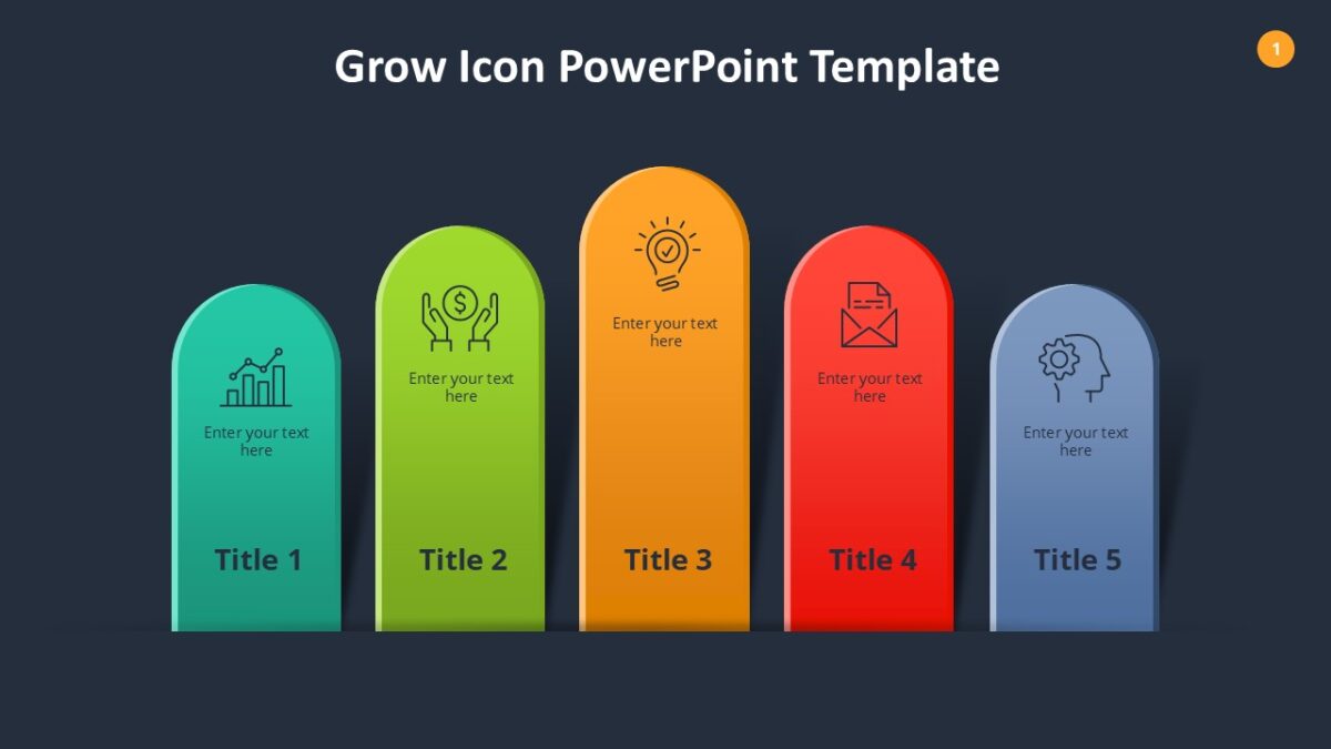 Grow Icon PowerPoint Template - PPTUniverse