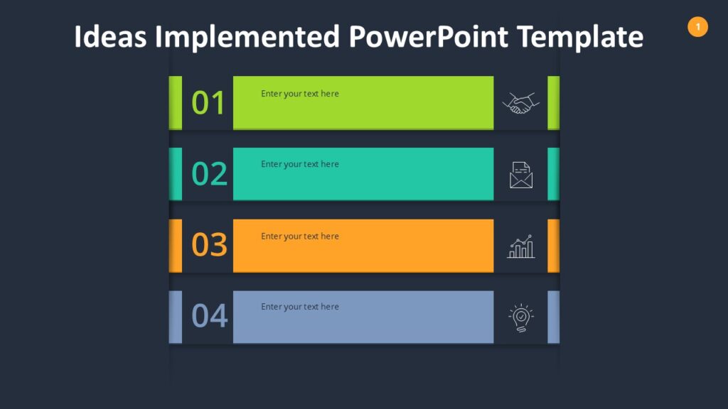 Ideas Implemented PowerPoint Template : 100% Editable PPTx