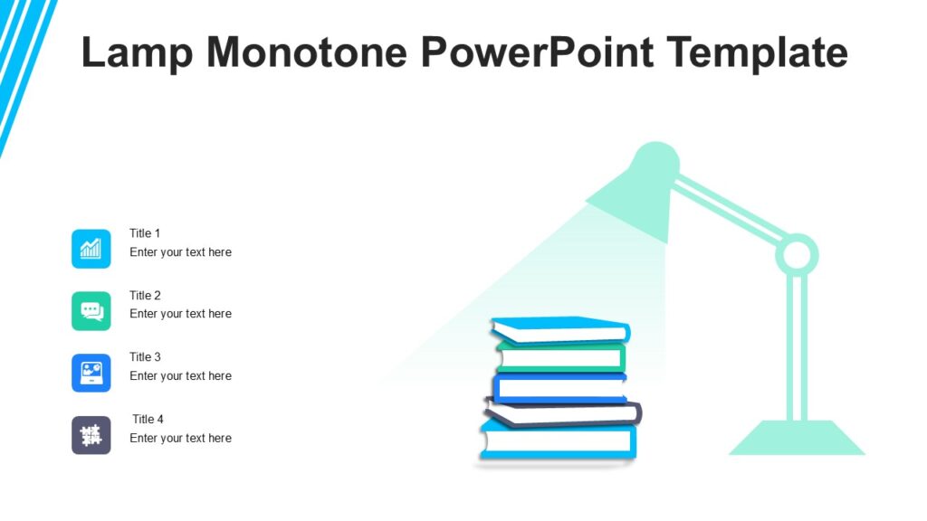 Lamp Monotone PowerPoint Template : 100% Editable PPTx