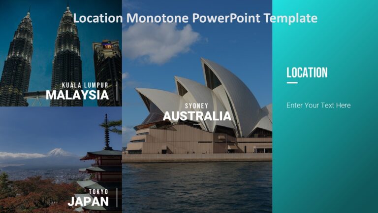 Location Monotone PowerPoint Template : 100% Editable PPTx
