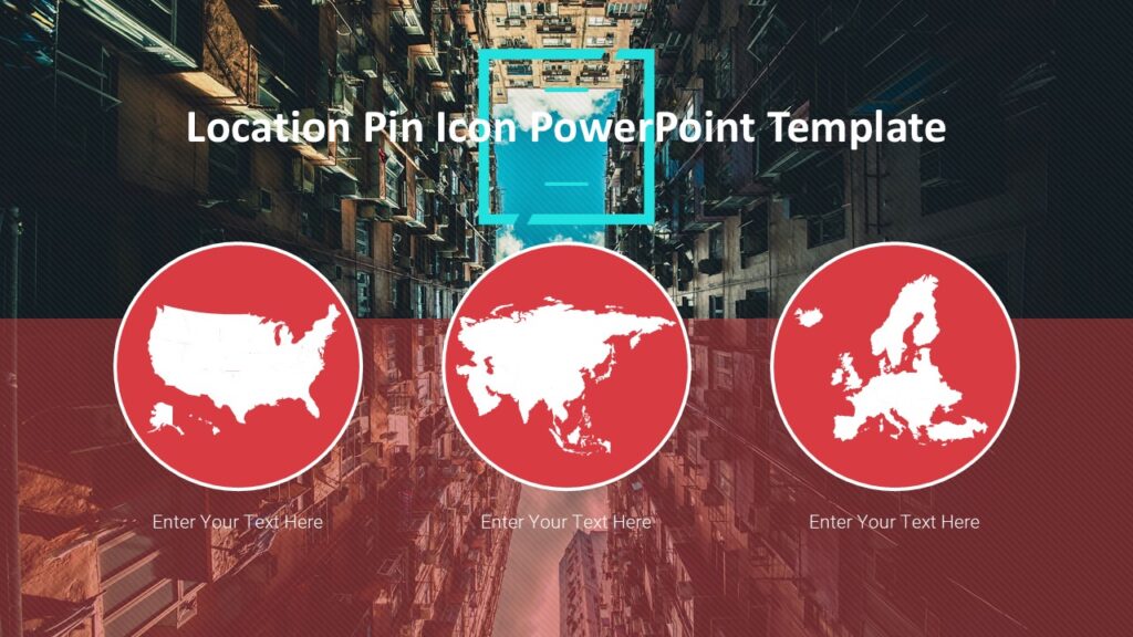 Location Pin Icon PowerPoint Template : 100% Editable PPTx