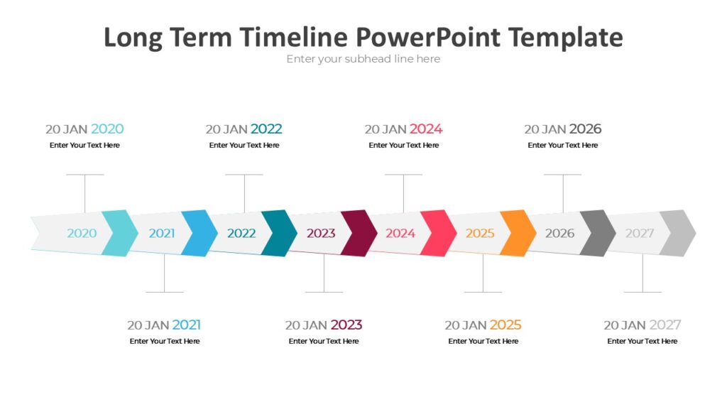 Long Term Timeline PowerPoint Template : 100% Editable PPTx