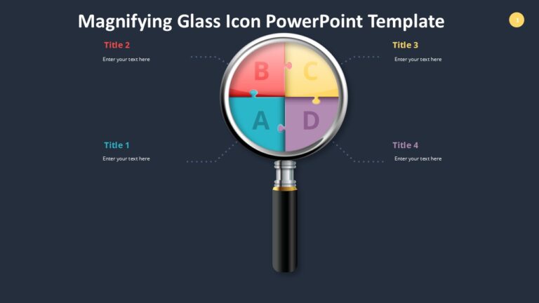 Magnifying Glass Icon PowerPoint Template : 100% Editable PPTx