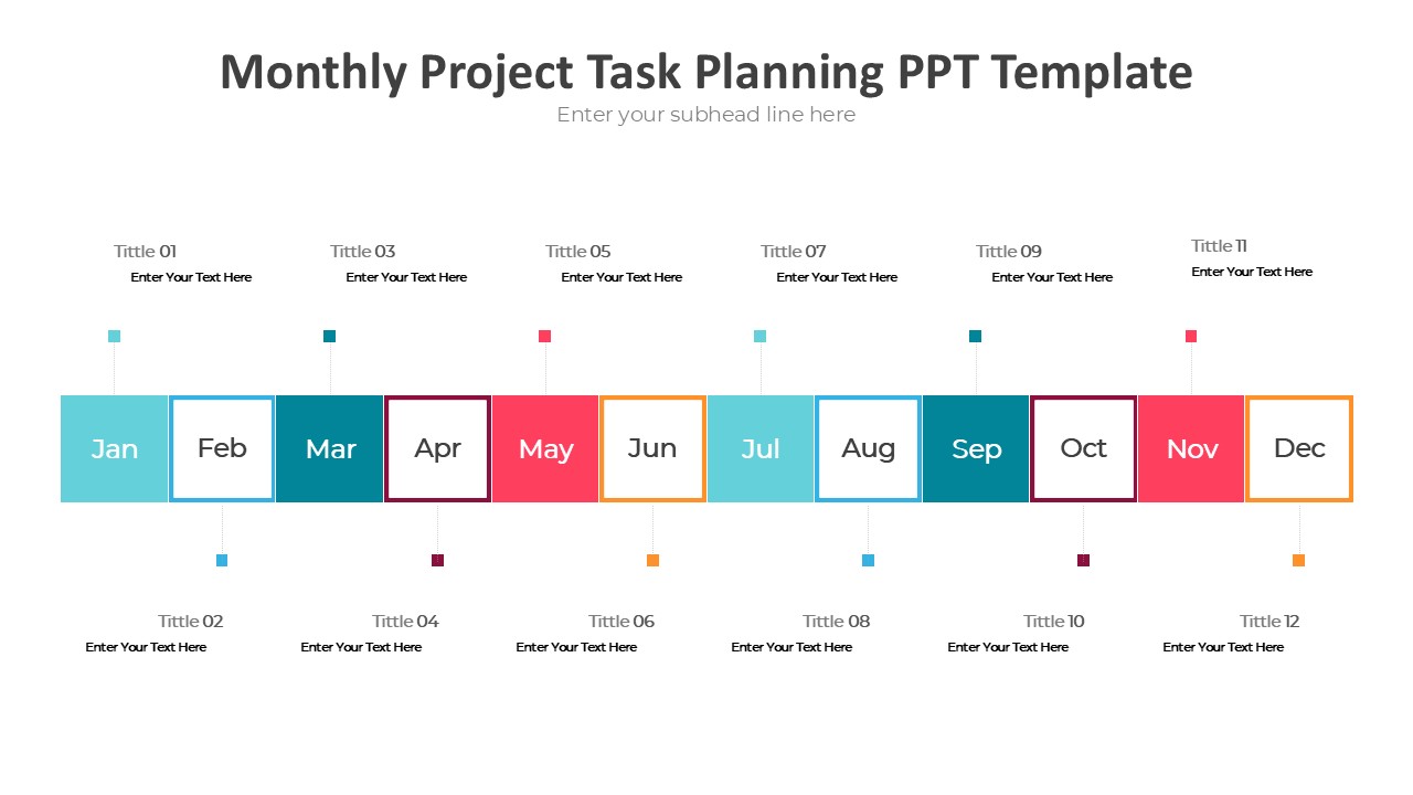 Monthly Project Task Planning PPT Template - PPTUniverse