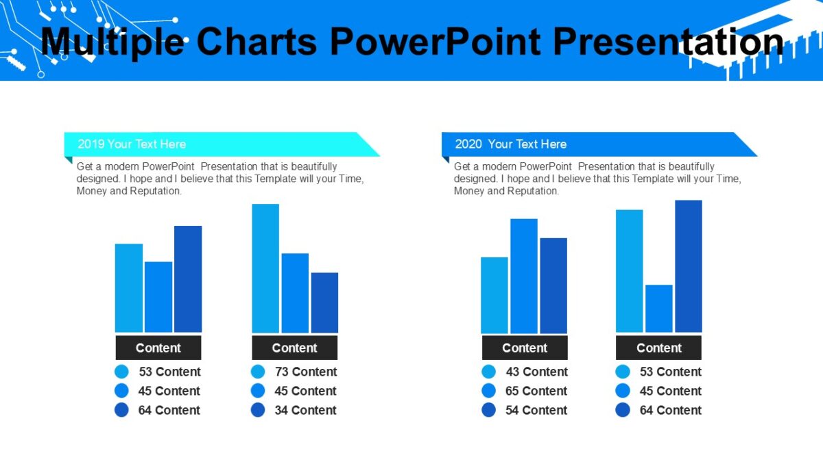 Multiple Charts PowerPoint Presentation : 100% Editable PPTx