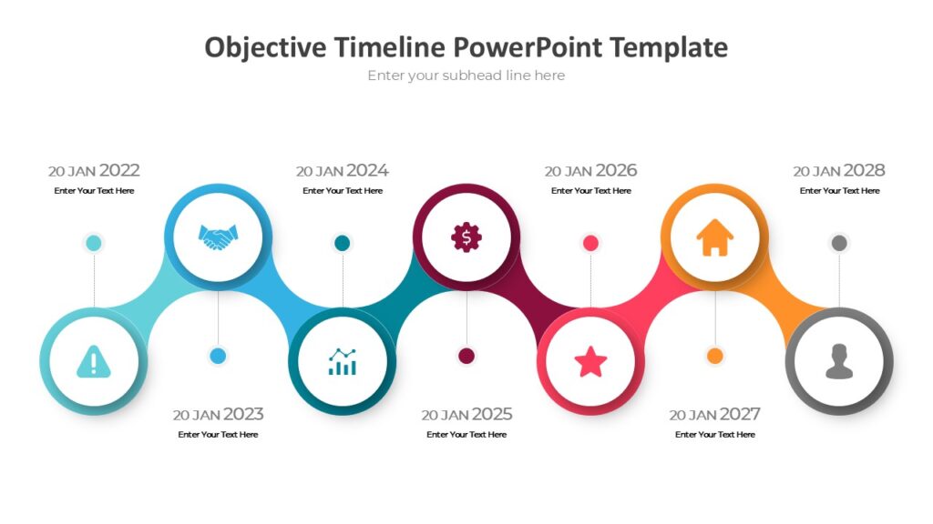 Objective Timeline PowerPoint Template : 100% Editable PPTx