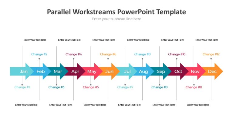 Parallel Workstreams PowerPoint Template : 100% Editable PPTx
