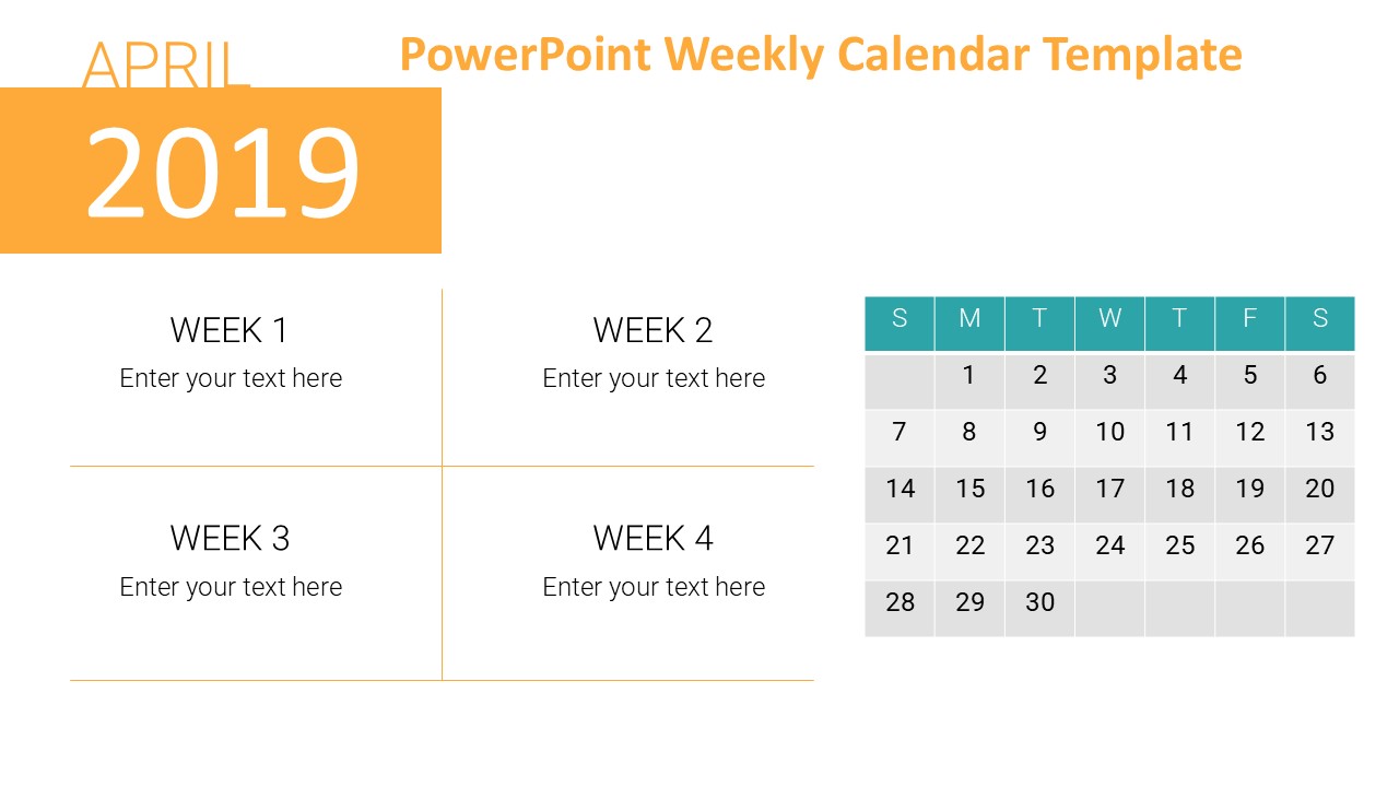 PowerPoint Weekly Calendar Template - PPTUniverse
