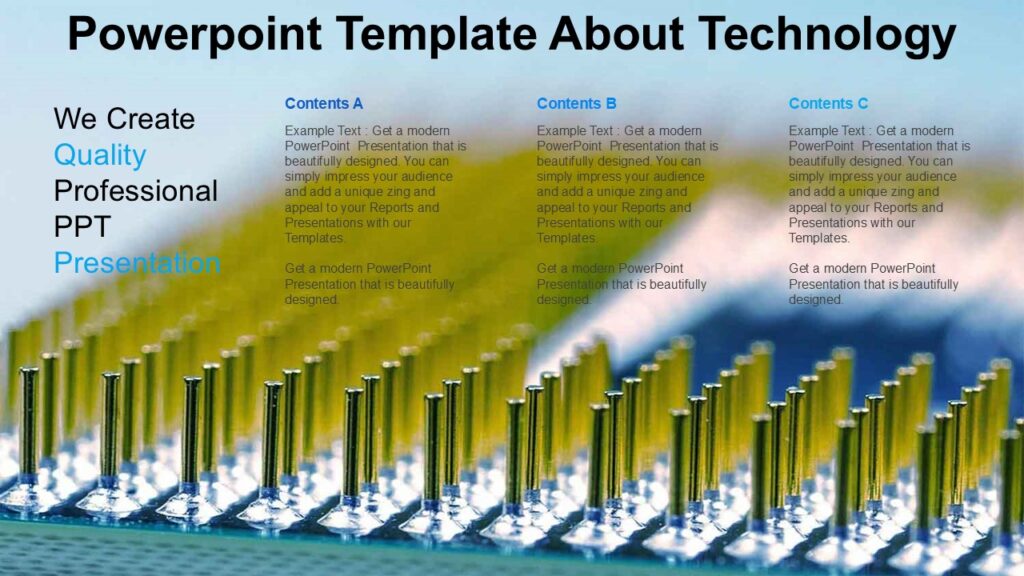 Powerpoint Template About Technology : 100% Editable PPTx